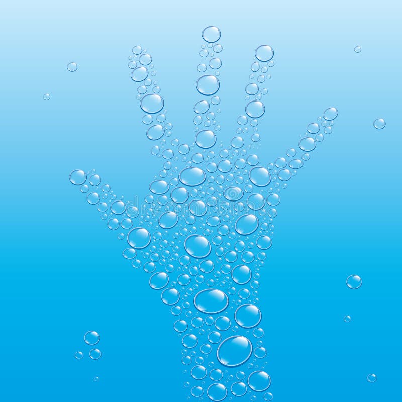 Water with hand stock vector. Illustration of colorful - 8407930