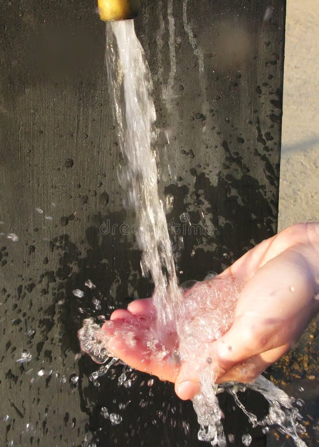 Water on hand stock image. Image of refreshment, refreshing - 4960433