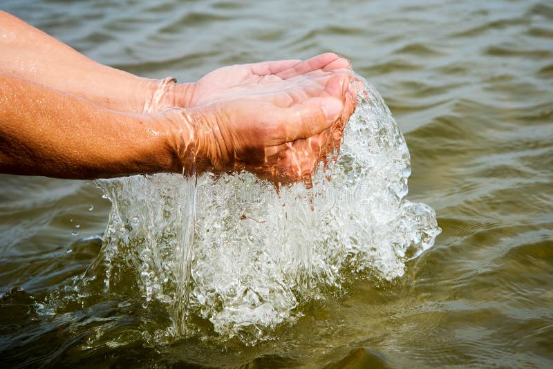 Water and hand. stock photo. Image of human, natural - 58601048