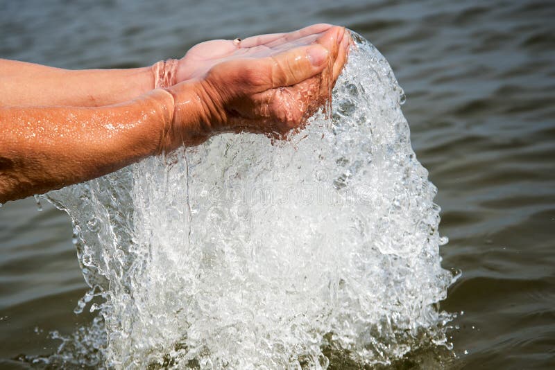 Water and hand. stock photo. Image of skin, water, blue - 58601082