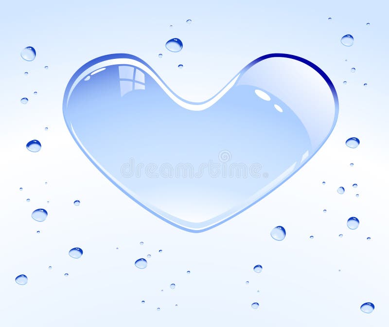 Water heart stock vector. Illustration of backdrop, romance - 13069447
