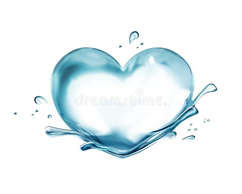 Water Heart Frame Border Valentines Day Card Stock Illustration ...