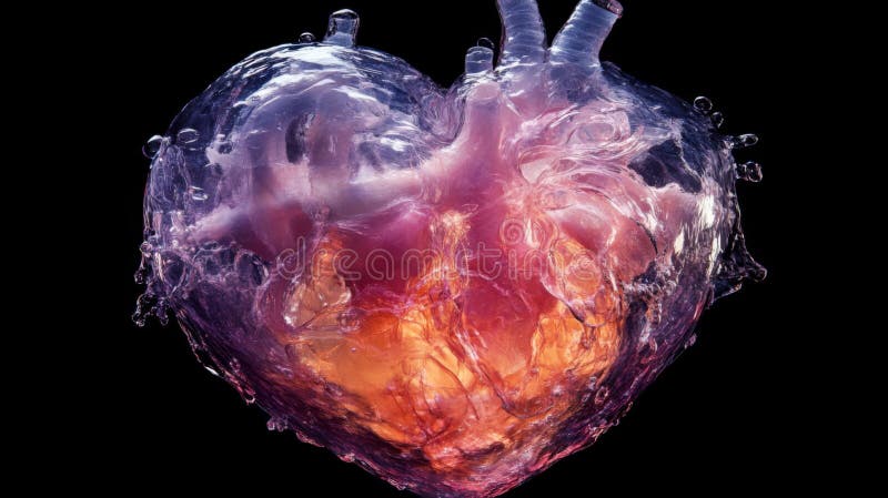 Water Heart Abstract Art Fluid Anatomy Design Stock Illustration ...