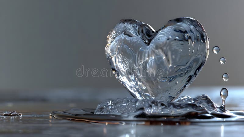 Water Heart 3D Illustration Stock Illustration - Illustration of cool ...