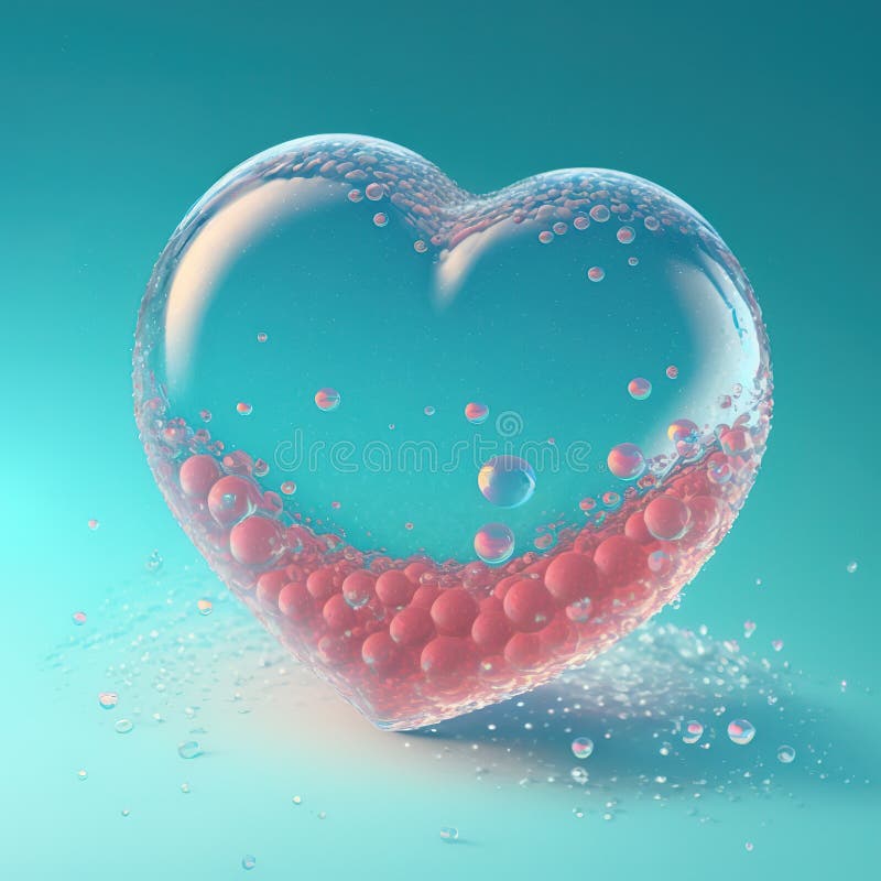 Water Heart Postcard. AI Render. Stock Illustration - Illustration of ...