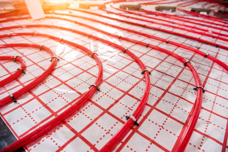 Water Heating System and Underfloor Heating System Stock Image - Image ...