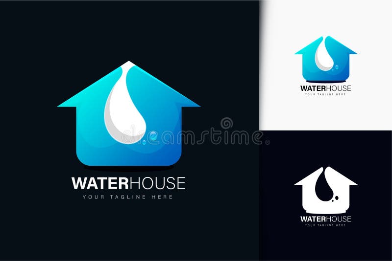 Water House Logo Design with Gradient Stock Vector - Illustration of ...
