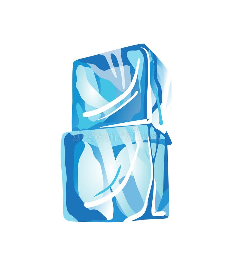 Water Ice Cube Icon. Frozen Water Particles. Set of Translucent Ice ...