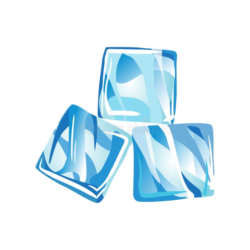 Water Ice Cube Icon. Frozen Water Particles. Set of Translucent Ice ...