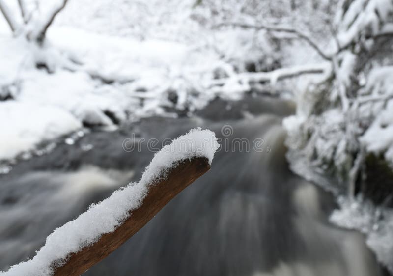 Water, Ice and Snow in Waterfall in the Nature Stock Photo - Image of ...