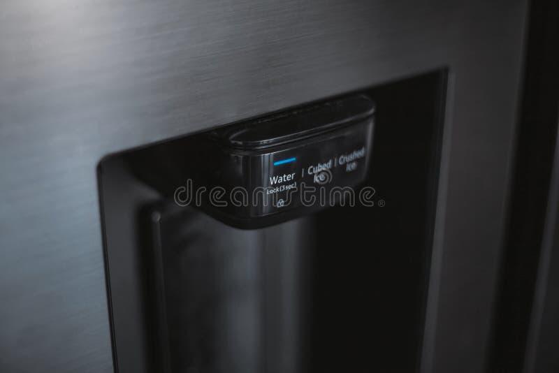 Water and Ice Supply System from the Refrigerator Stock Image - Image ...