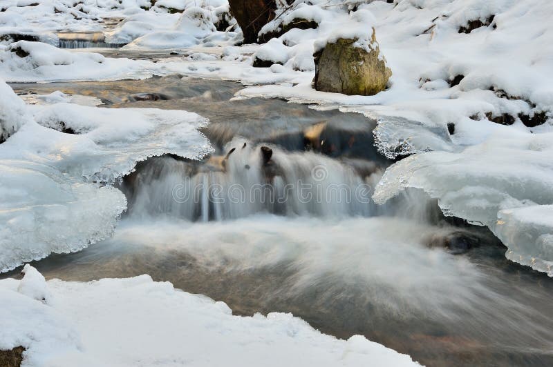Water and ice stock photo. Image of seasonal, rock, frozen - 67919494