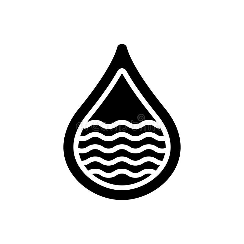 Black Solid Icon for Water, Aqua and Beverage Stock Vector ...