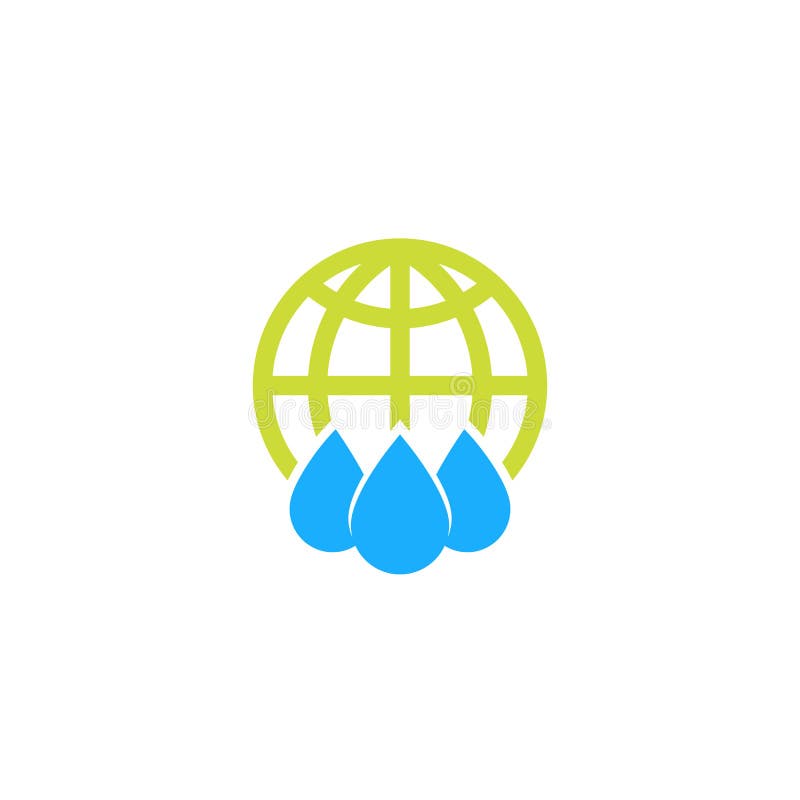 Water Icon with Globe, Vector Stock Vector - Illustration of ...