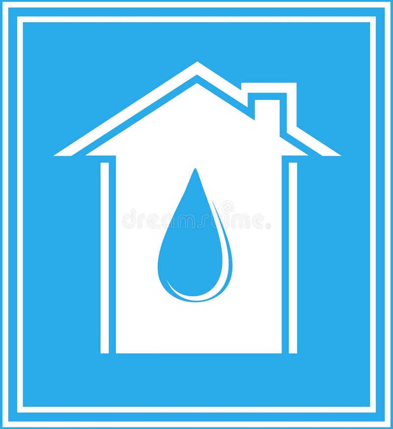 Water Set of Icon with House, Faucet, Drop, Bottle Stock Vector ...