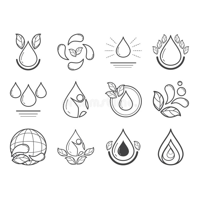 Water icon set stock vector. Illustration of drop, water - 258679282