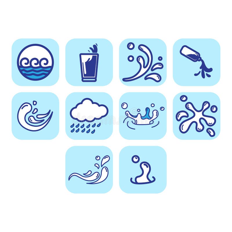 Water icon set stock vector. Illustration of icon, design - 258679291