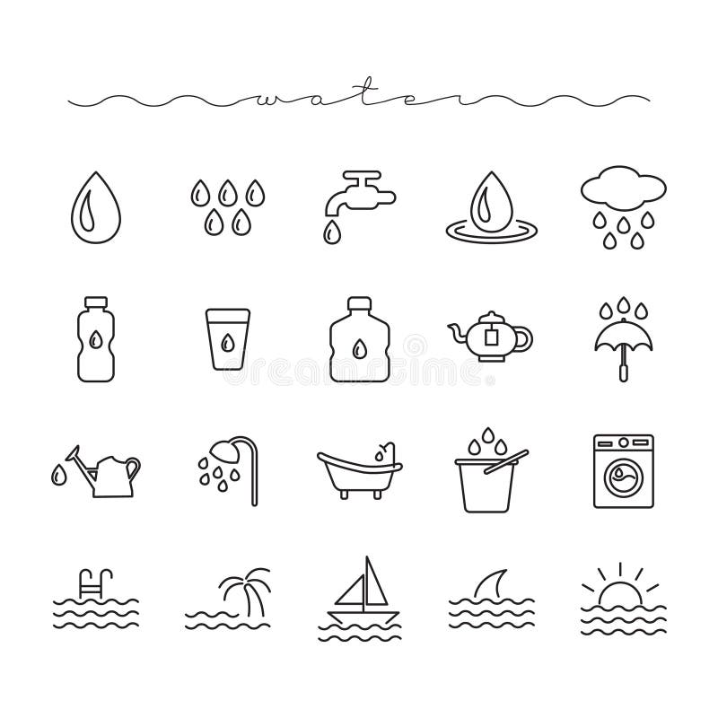Water Icon Set. Vector Illustration Decorative Design Stock Vector ...