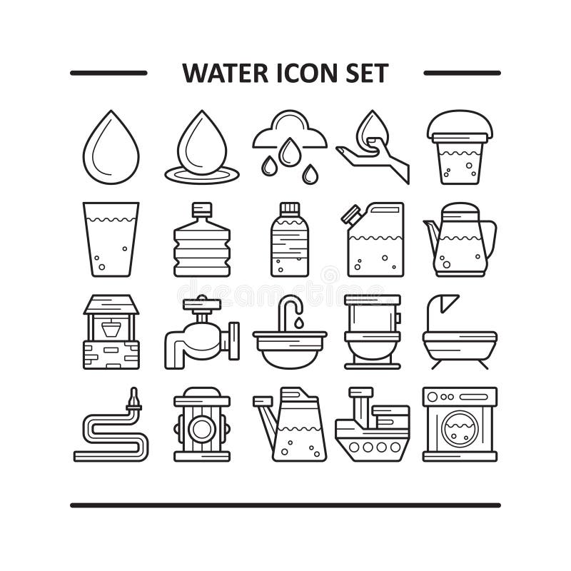 Water Icon Set. Vector Illustration Decorative Design Stock Vector ...