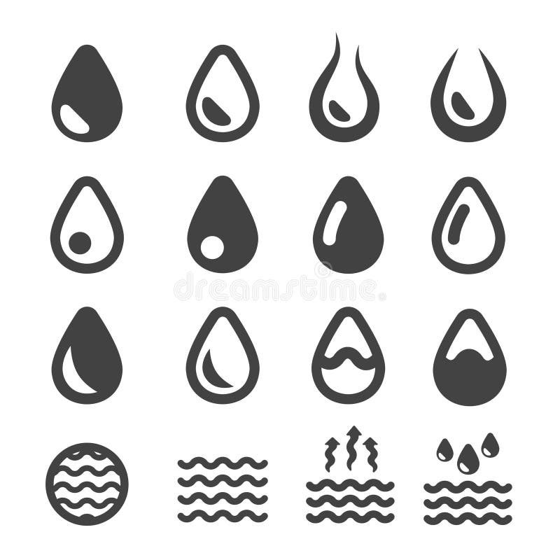 Water icon set stock vector. Illustration of element - 136577577