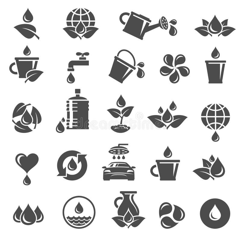 Water icon set. Vector stock vector. Illustration of abstract - 107120671