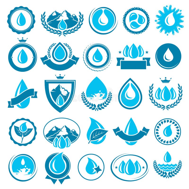 Water icon set. Vector stock vector. Illustration of element - 107120638