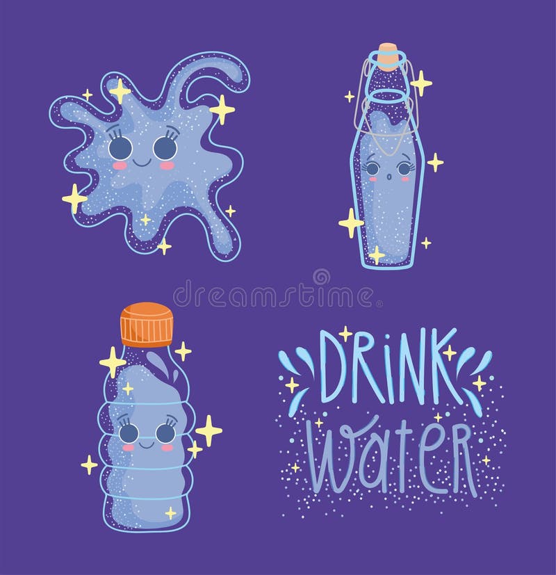 Water icon set stock vector. Illustration of water, bottles - 220868402
