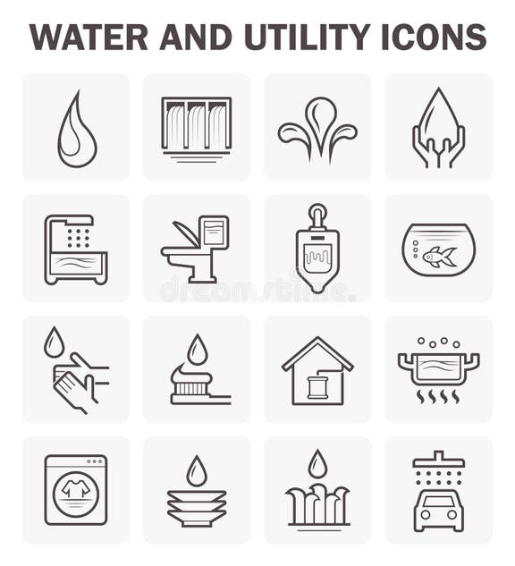 Water icon sets stock vector. Illustration of plumbing - 66202673