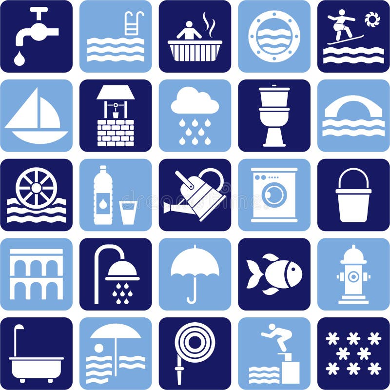 Water icons stock vector. Illustration of drinking, icons - 28567307