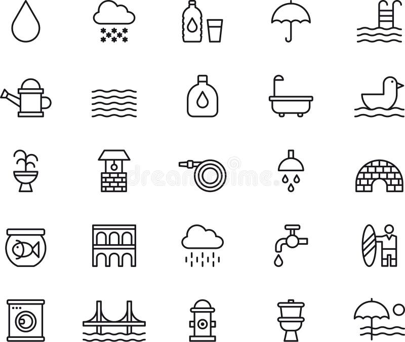 Water icons stock vector. Illustration of drinking, icons - 28567307