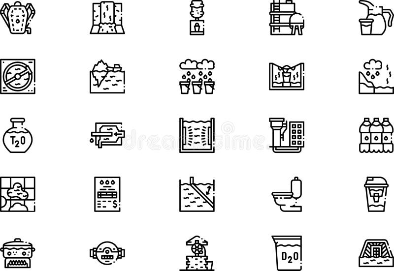 Water Icons Collection is a Vector Illustration with Editable Stroke ...