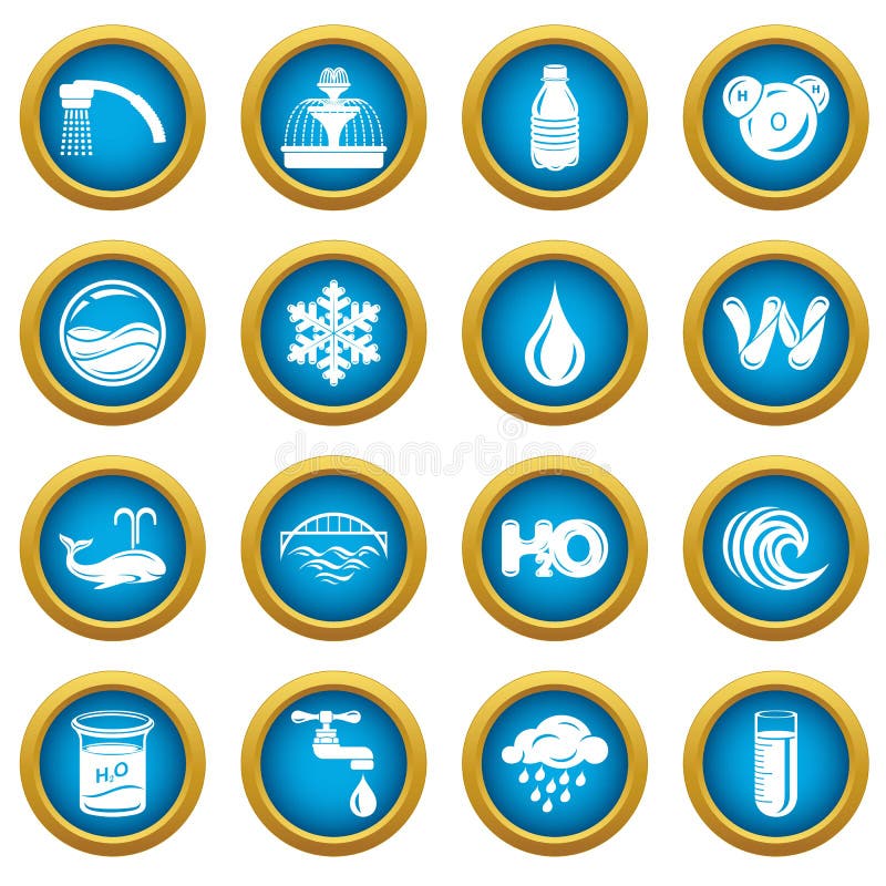 Vector Water Icons Set on White Background Stock Vector - Illustration ...