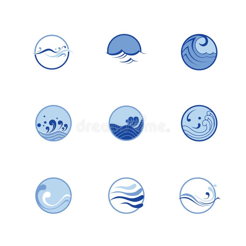 Water icons stock vector. Illustration of icons, round - 115103874