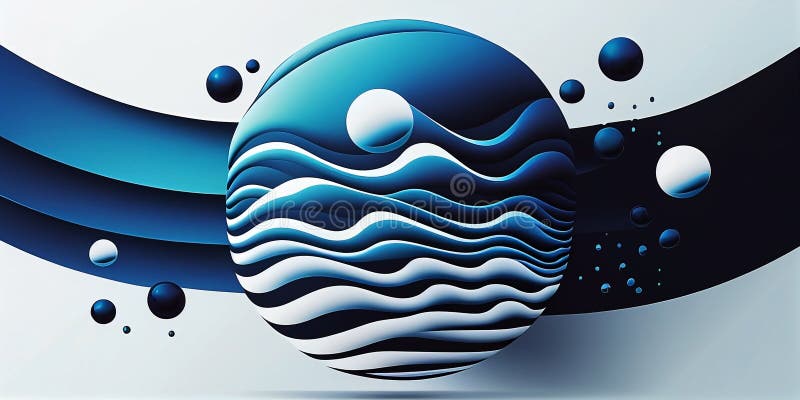 Water Illustration with Waves Simplicity Visual Lines Stock ...