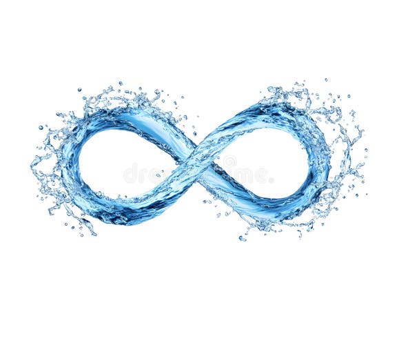 Water Infinity Symbol Splash Isolated White Background Stock ...