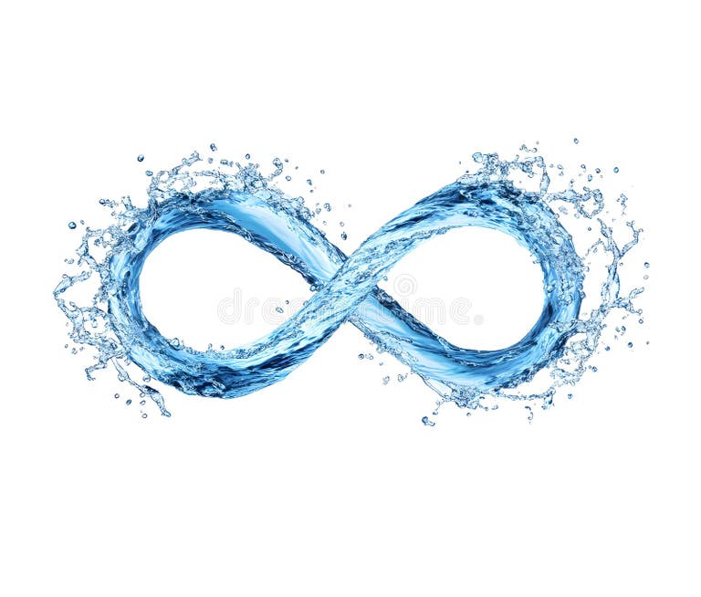 Water Infinity Symbol Splash Isolated White Background Stock ...