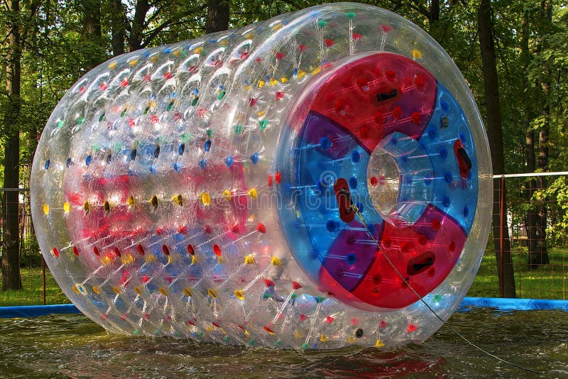 Water Inflatable Attraction in the Park Stock Image - Image of ...