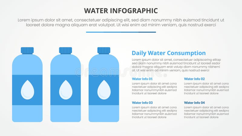 Water Infographic Theme Concept for Slide Presentation with daily Water ...