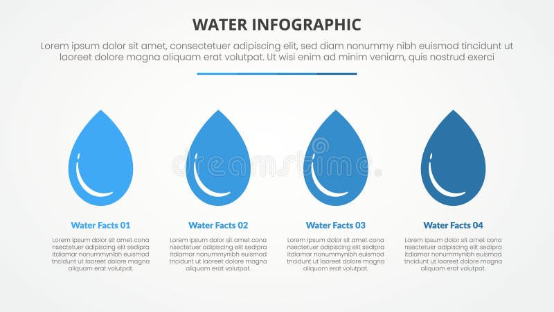Water Infographic Theme Concept for Slide Presentation with Water Drop ...
