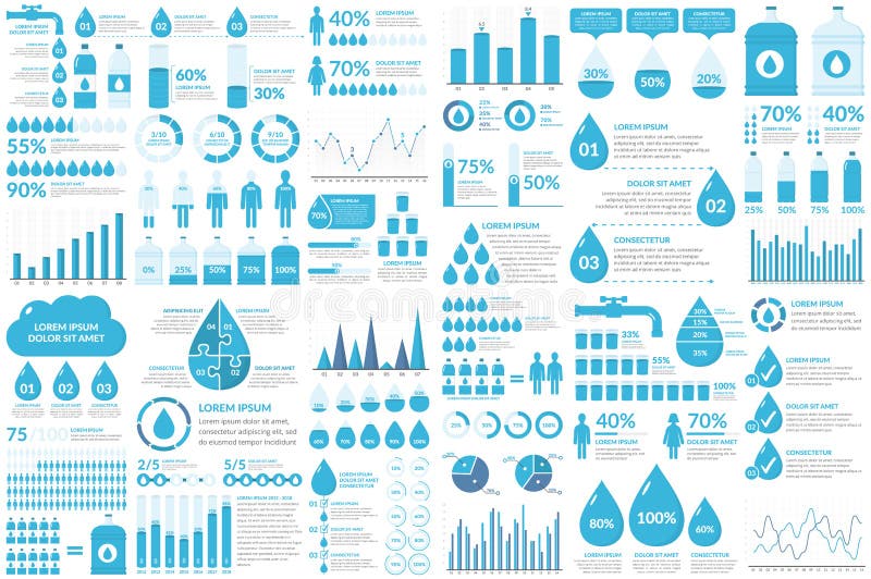 Water Infographics stock vector. Illustration of creative - 250206153