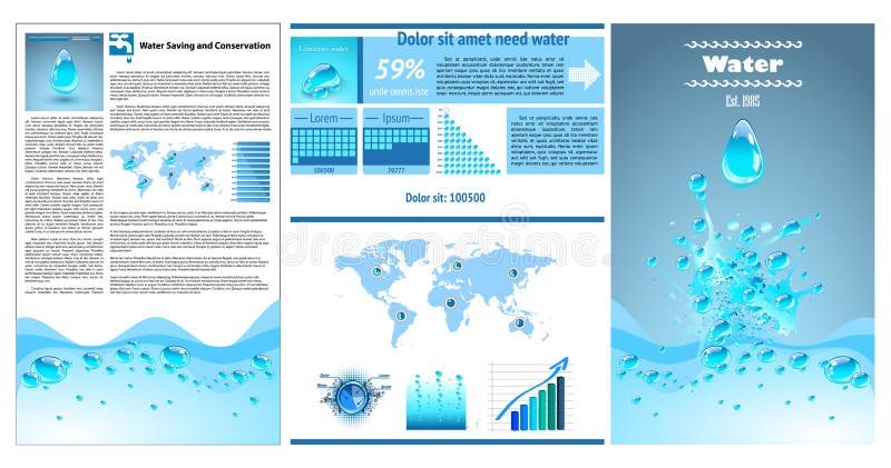 Water Infographics. Information Graphics. Charts and UI Elements Stock ...