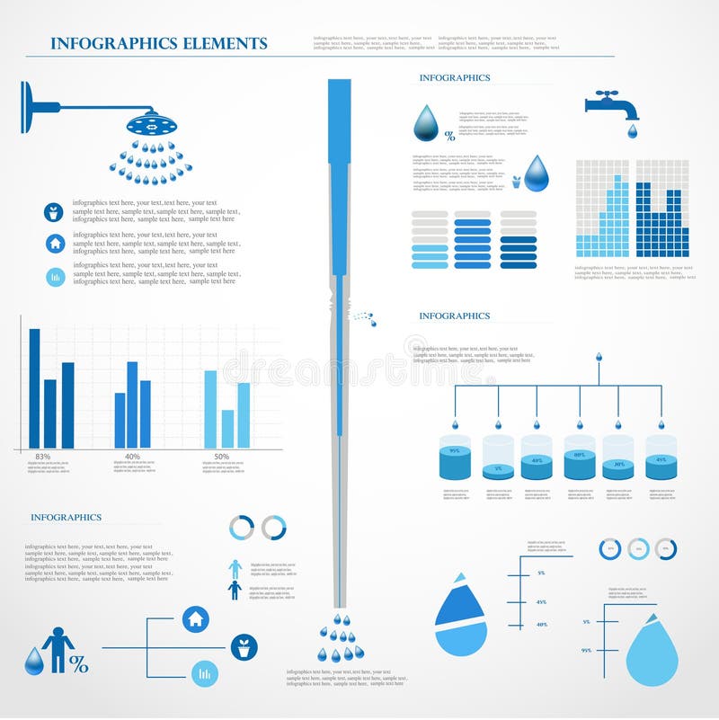 Water infographics. stock vector. Illustration of poster - 35808936