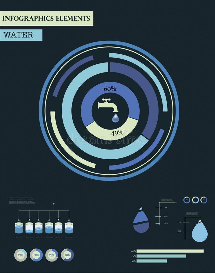 Water infographics. stock vector. Illustration of graphs - 35809635