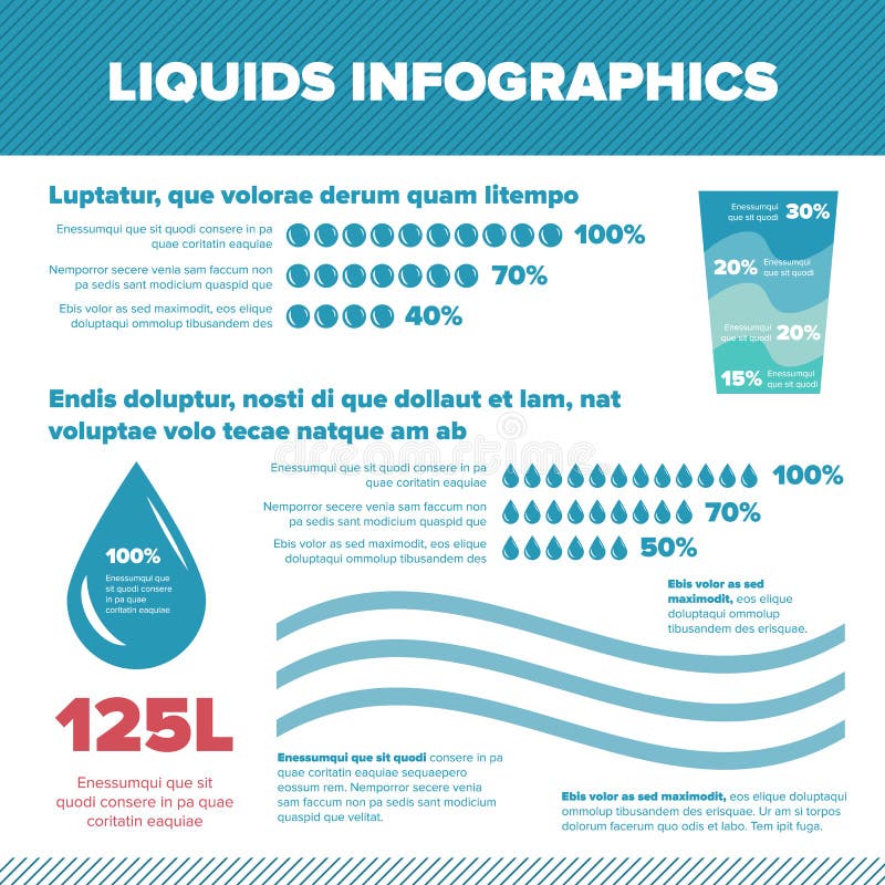 Water infographics set stock vector. Illustration of information - 74047876