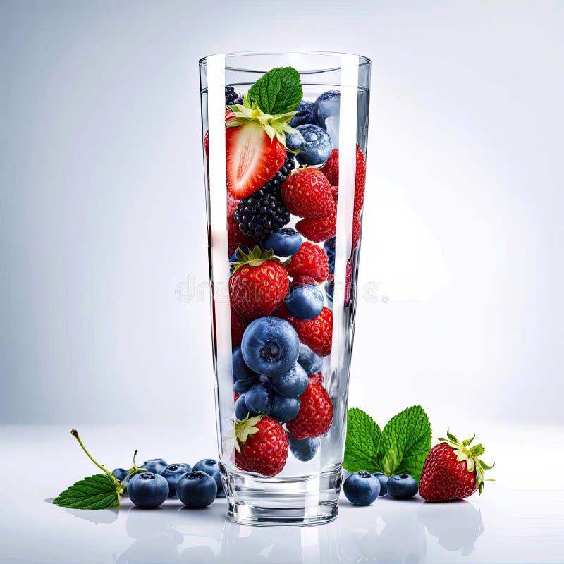 Water Infused with Mix Fruit. Generative AI Stock Illustration ...