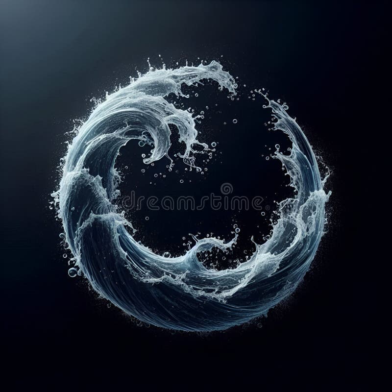 Water-Inspired Circular Frame with Fluid Design, Generative AI. Stock ...