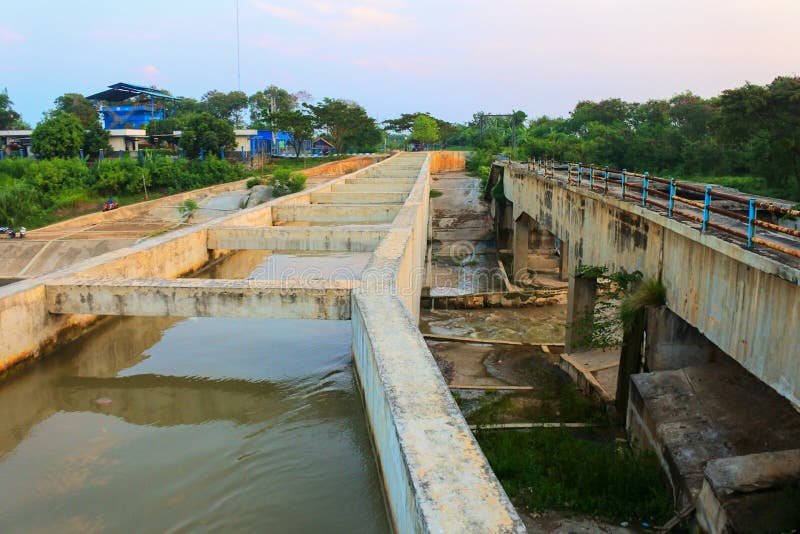 Water Irrigation Bridge Over the River Stock Photo - Image of river ...