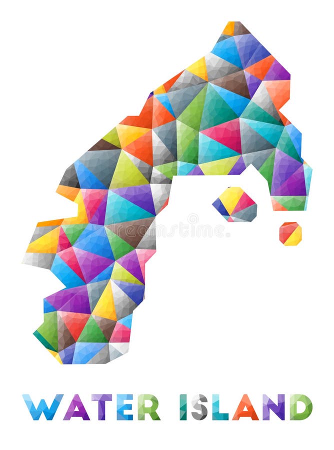 Water Island - Colorful Low Poly Island Shape. Stock Vector ...