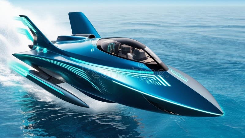 High-tech Water Jet with Artificial Intelligence Stock Illustration ...