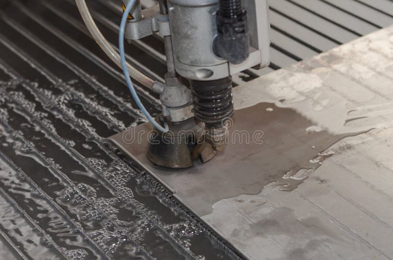 Water jet machine at work stock image. Image of machining - 183950077